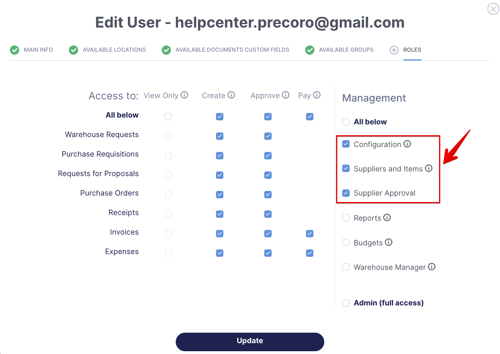 Supplier Approval Functionality